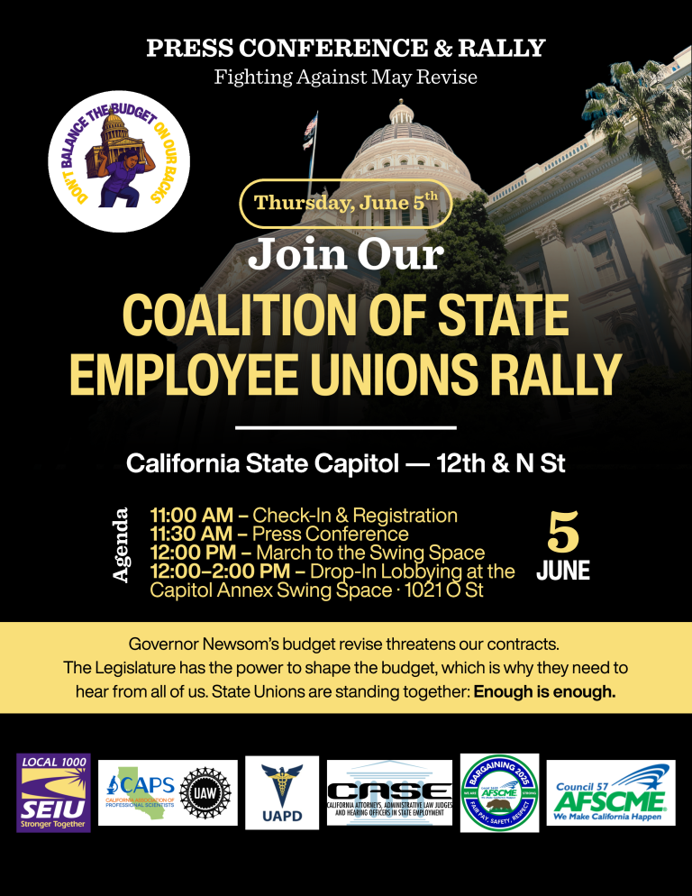 Rally June 5: Don’t Balance the Budget on the Backs of State Workers ...